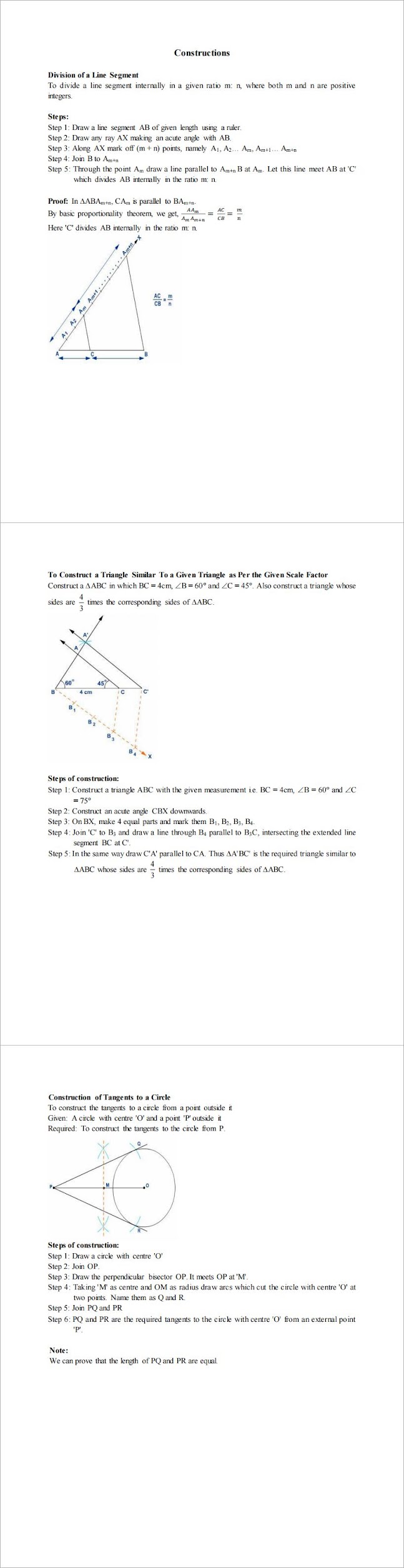 Class 10 : math lesson 11 construction free online test and quiz ...
