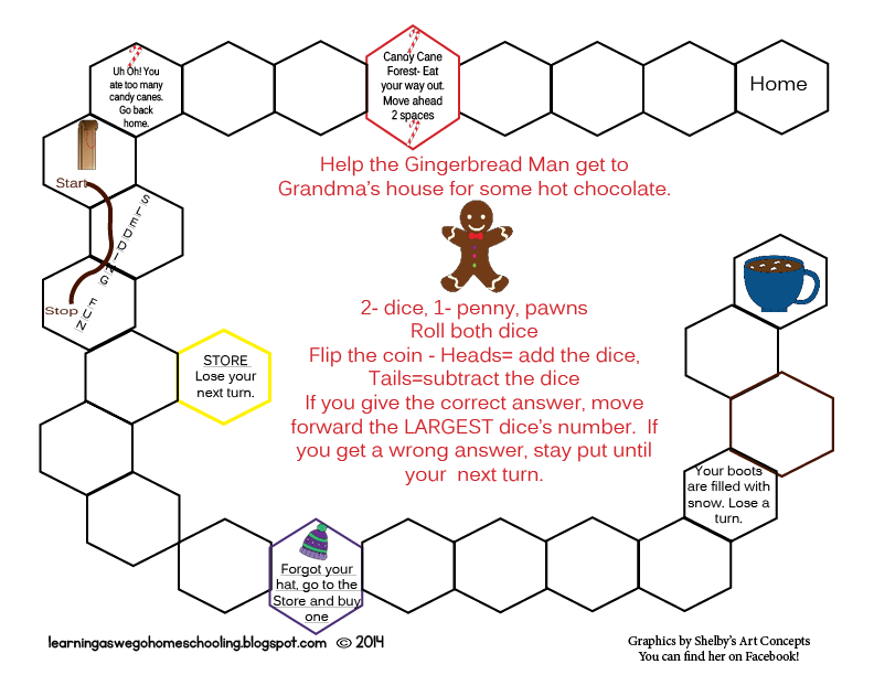 Learning As We Go: Gingerbread Man - Math Game-Addition and Subraction