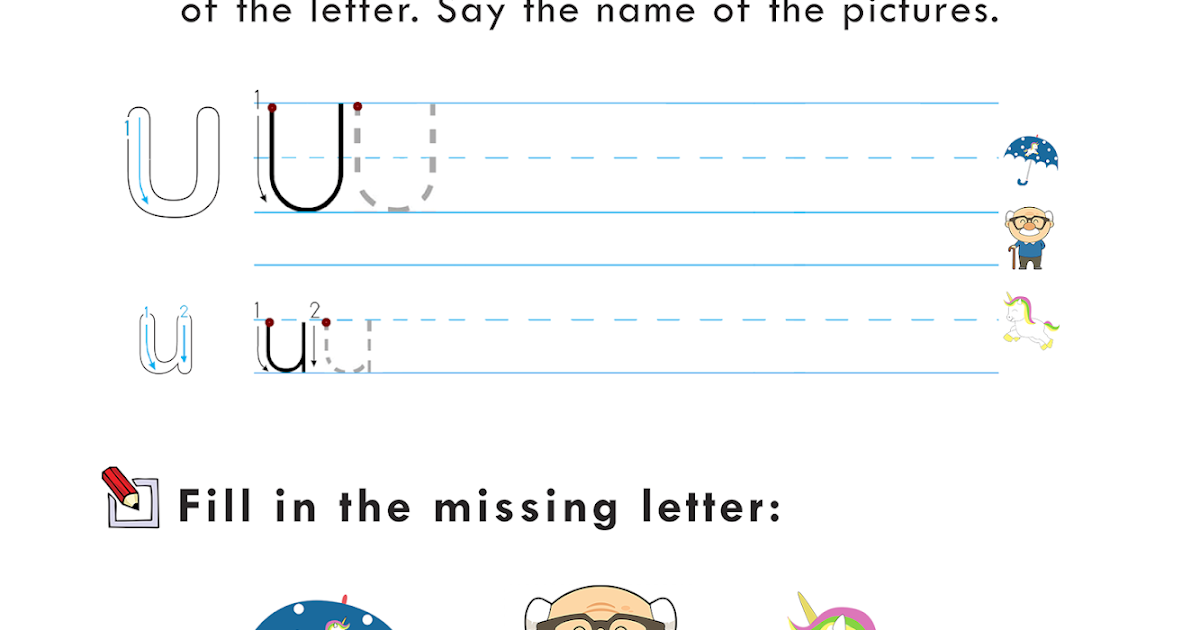 Activity Worksheet -2 Letter -U-