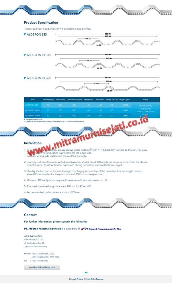 V-SKY Roof FRP │ Atap Fiberglass │ Kab. Sidoarjo: ATAP UPVC ALDERON