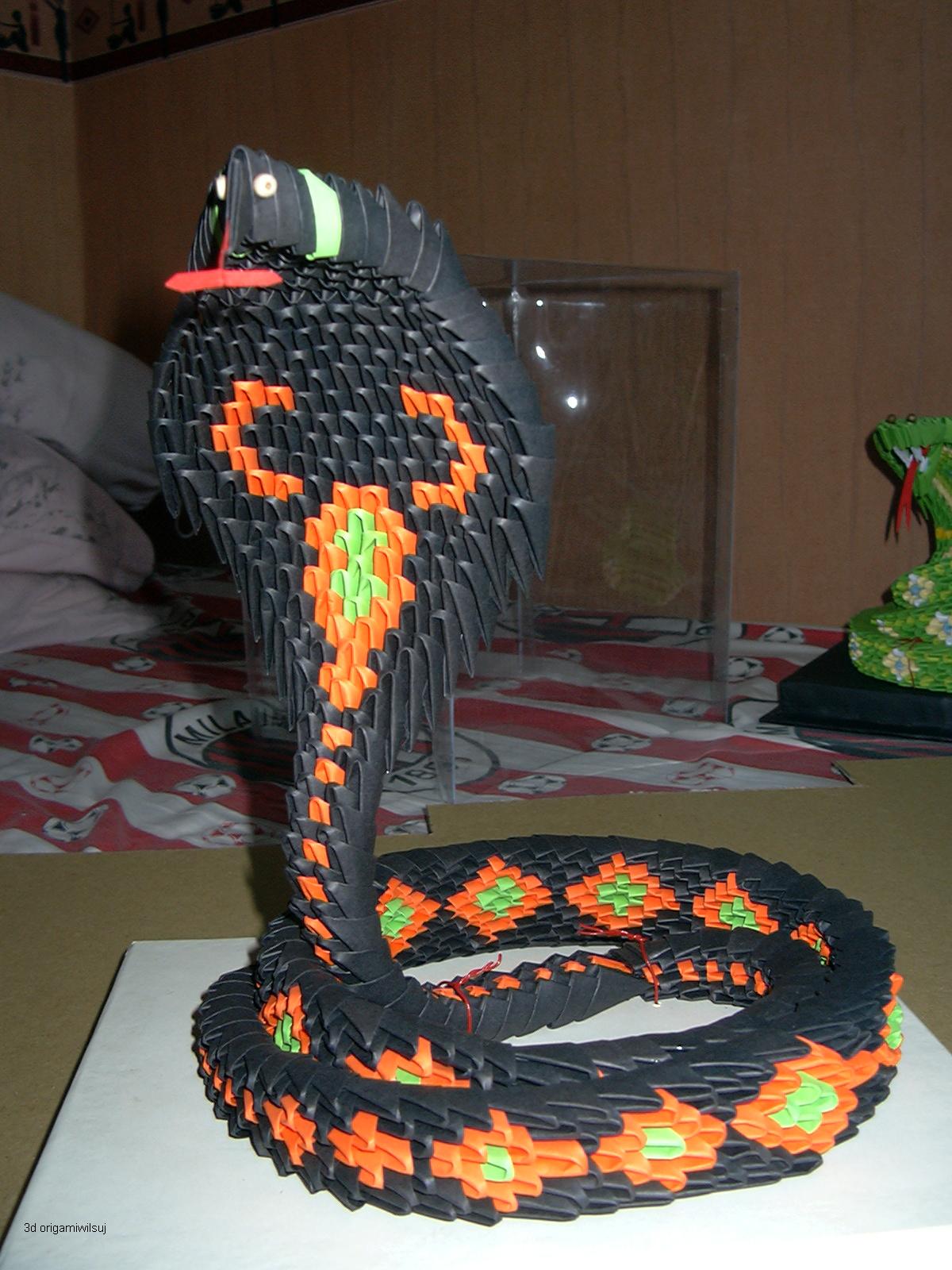 ICHANOKO 3D ORIGAMI INDONESIA: 3d origami - Animals snake ( ular cobra )