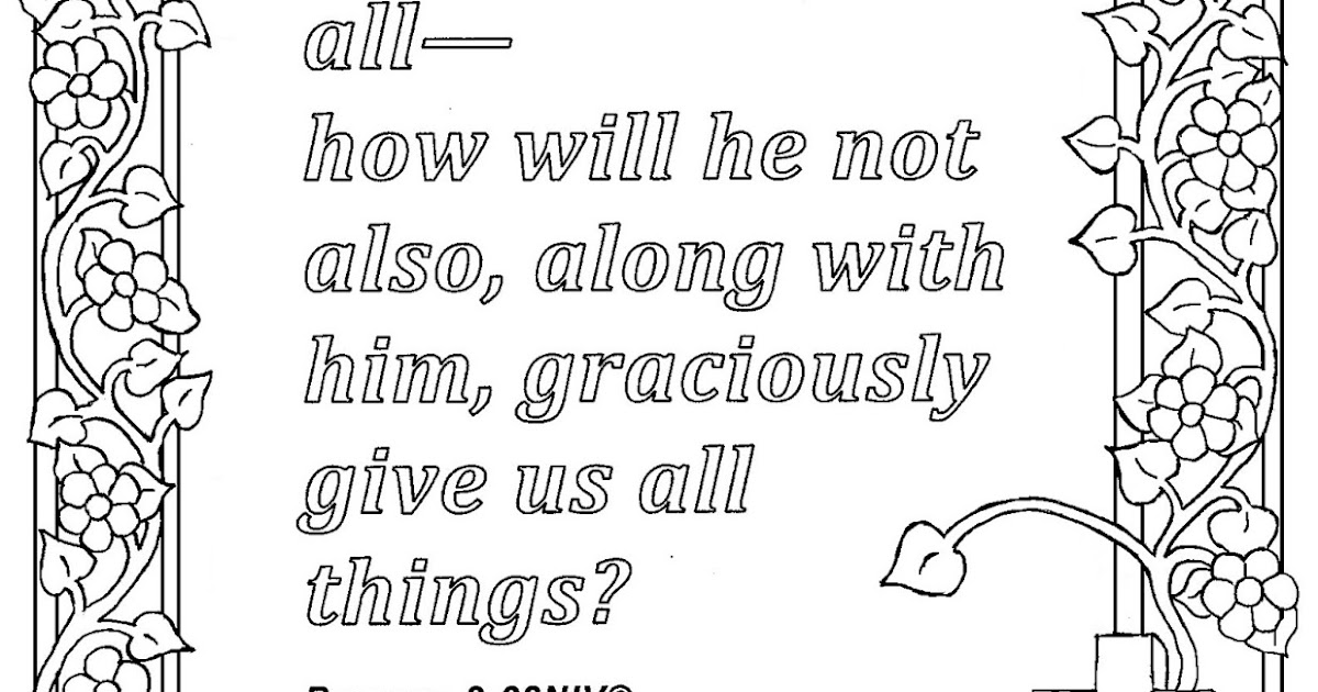 Coloring Pages for Kids by Mr. Adron: Free Romans 8:32 Print and Color ...