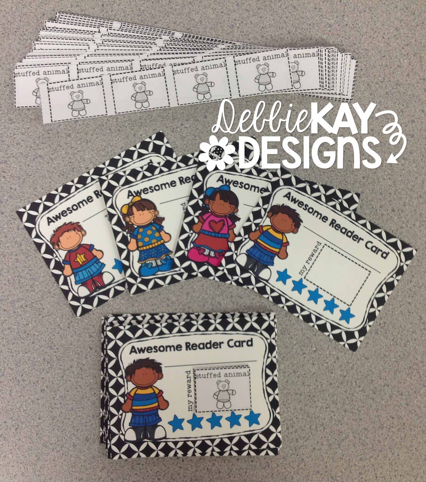 debbie kay designs: Reading Reward Cards