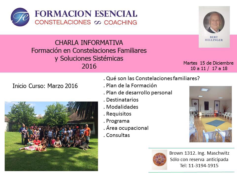 Formación esencial, charla informativa el martes 15 Formación esencial, charla informativa el martes 15