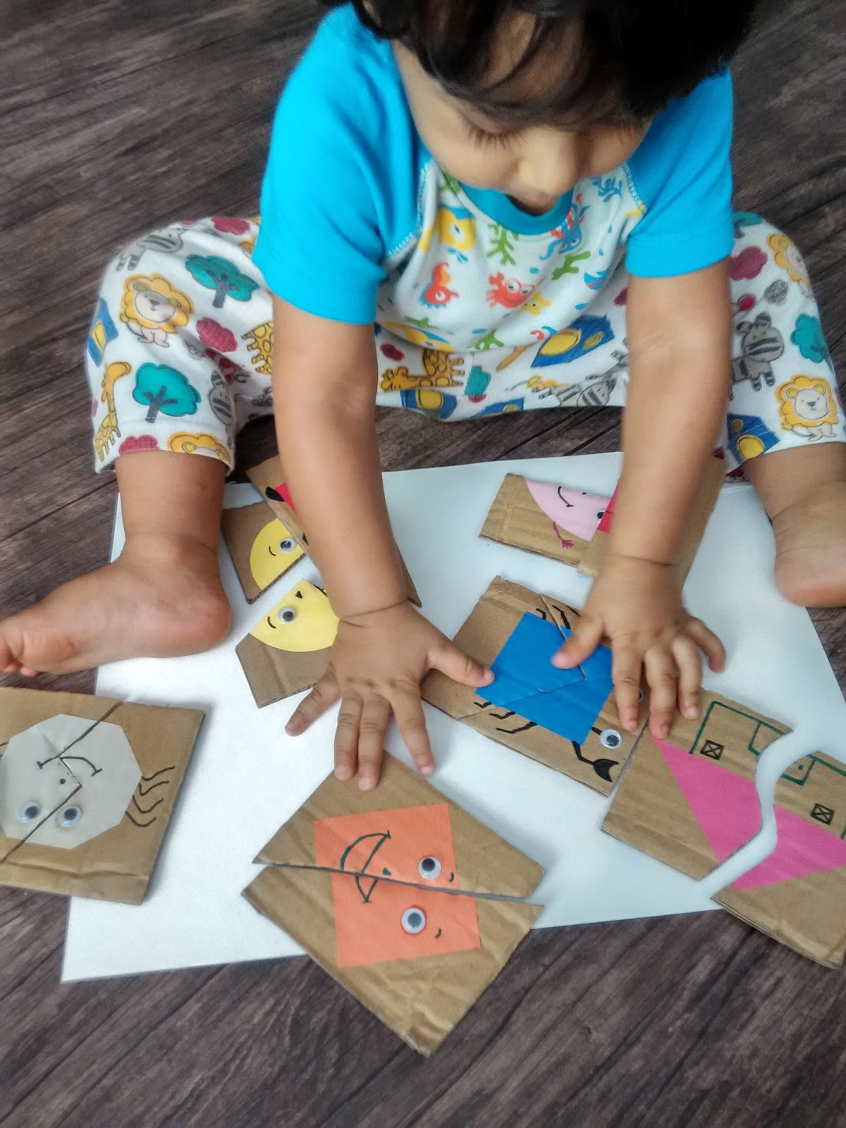 Sonshine Mumma: DIY Jigsaw Puzzle | Two-piece Toddler Puzzles