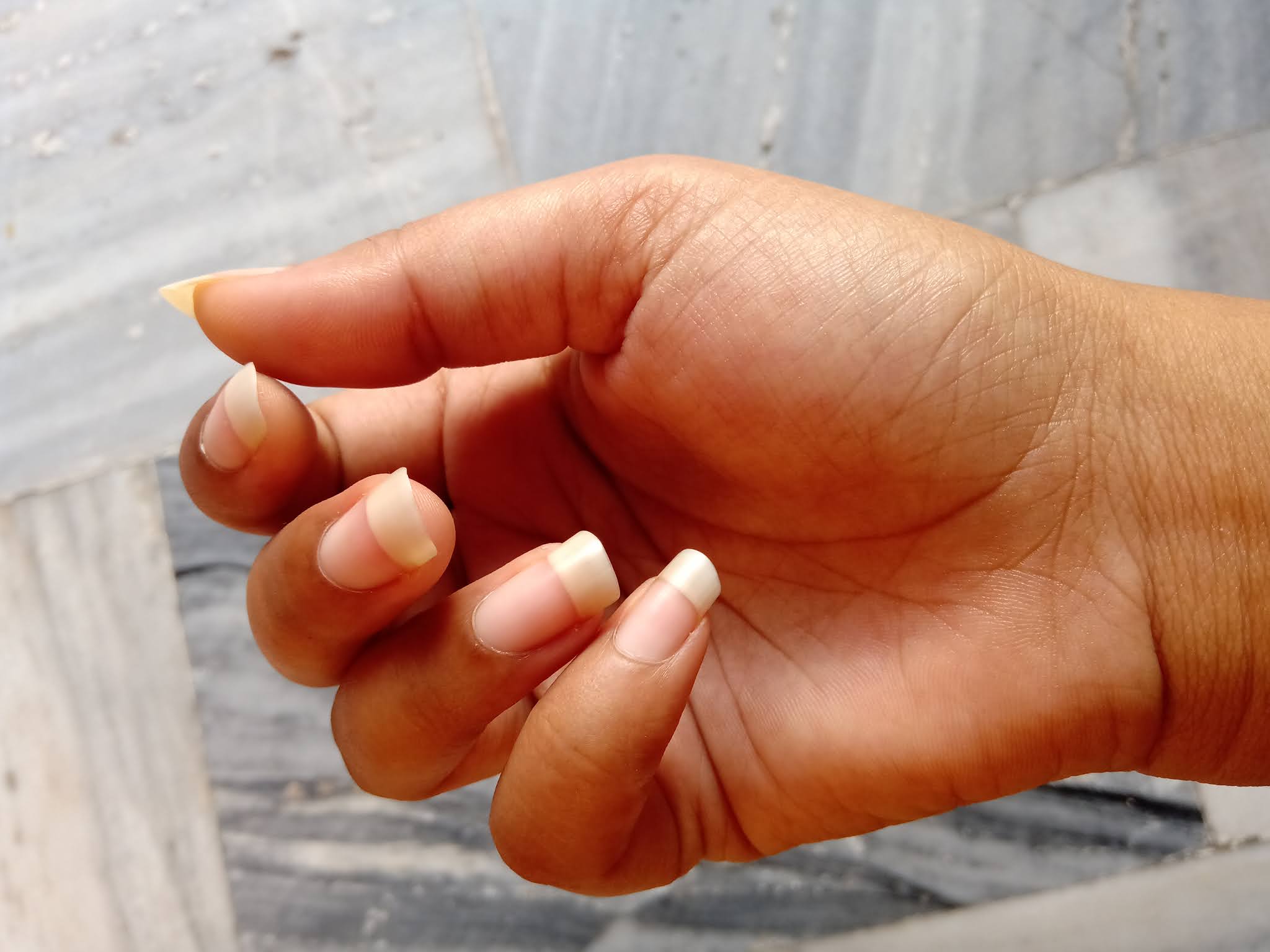 Dear Study: Hand images | Long nails | White nails | Natural nails ...