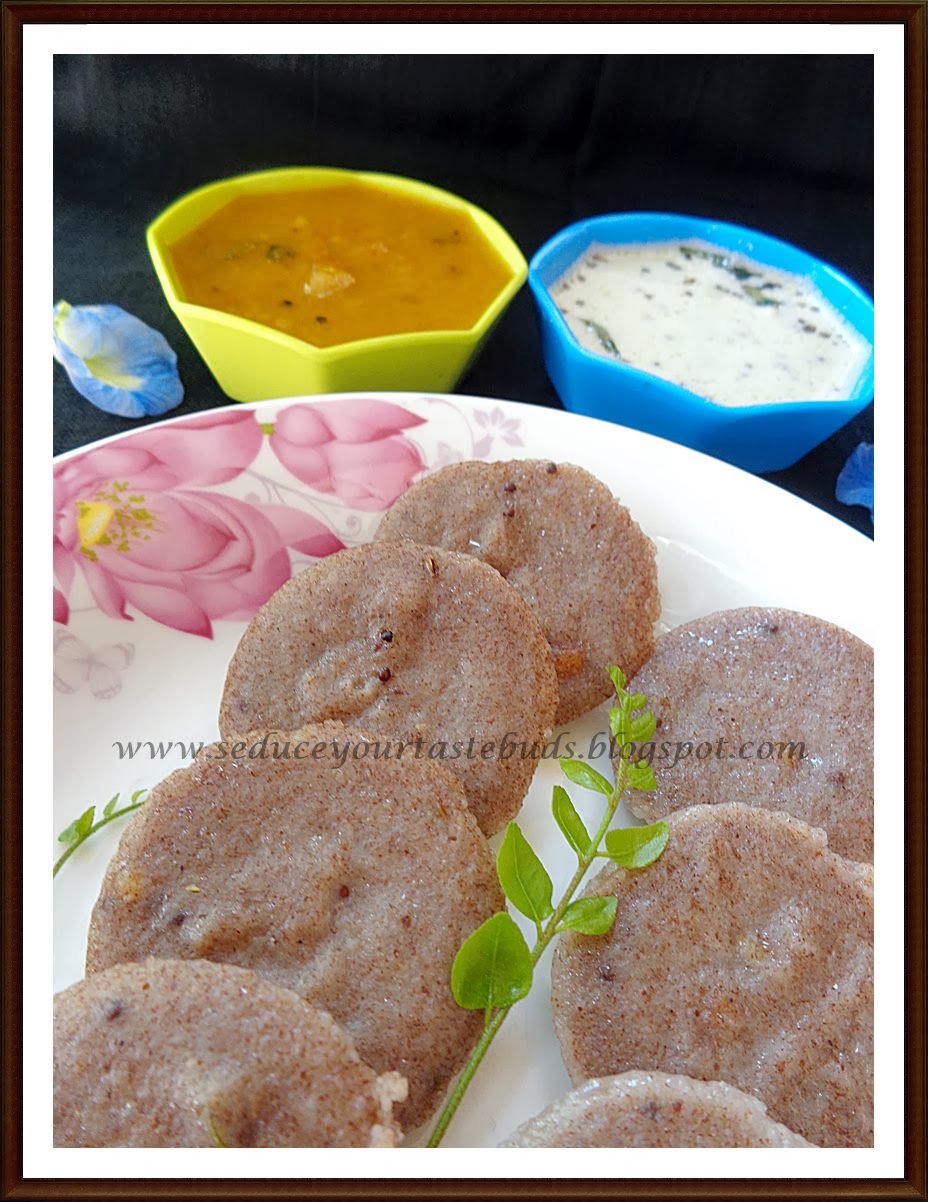 Instant Ragi - Wheat Rava Idli - Seduce Your Tastebuds...