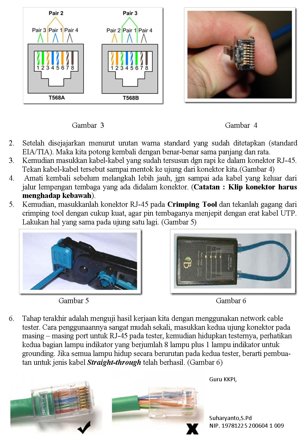 Cara Memasang Konektor RJ-45 | Suharyanto
