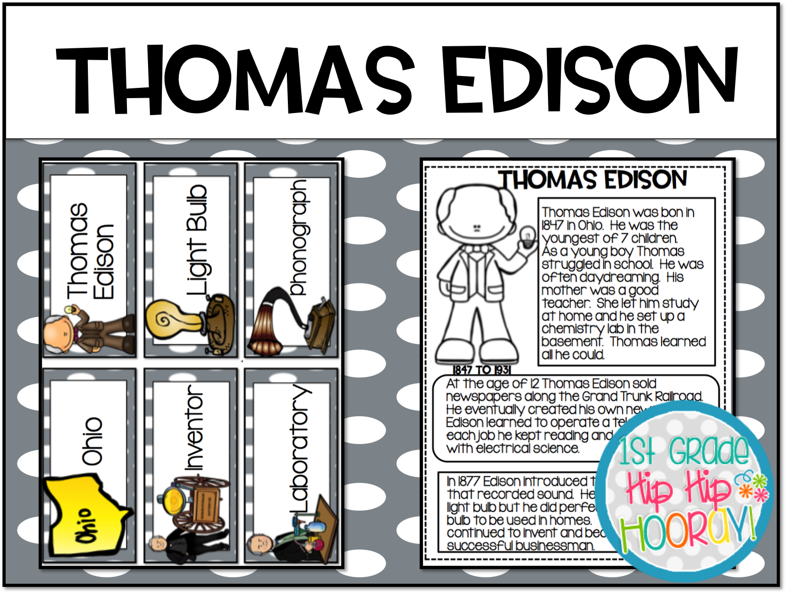 1st Grade Hip Hip Hooray!: Thomas Edison