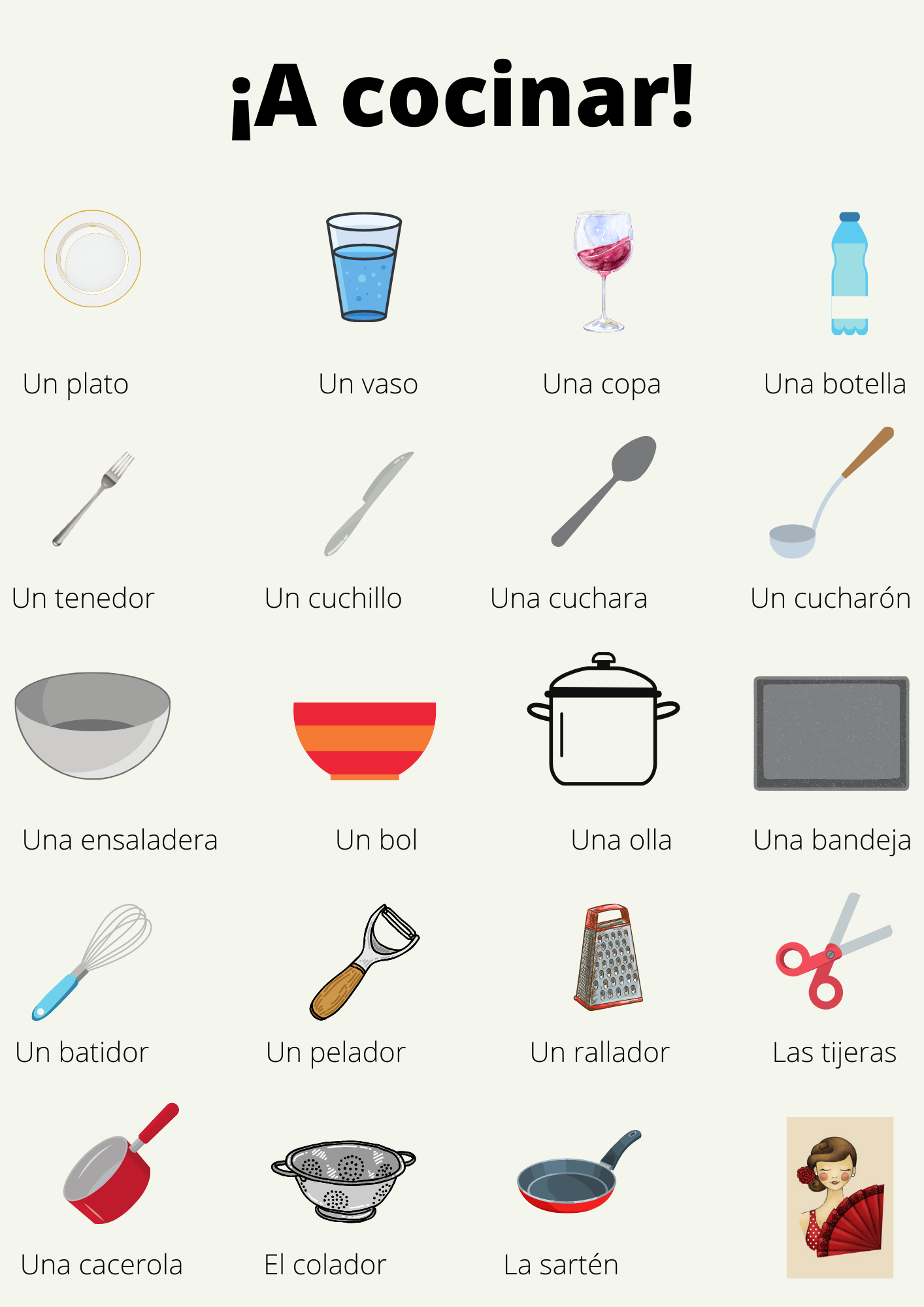 Clase de Español Colegio Cousteau: Vocabulario de la cocina