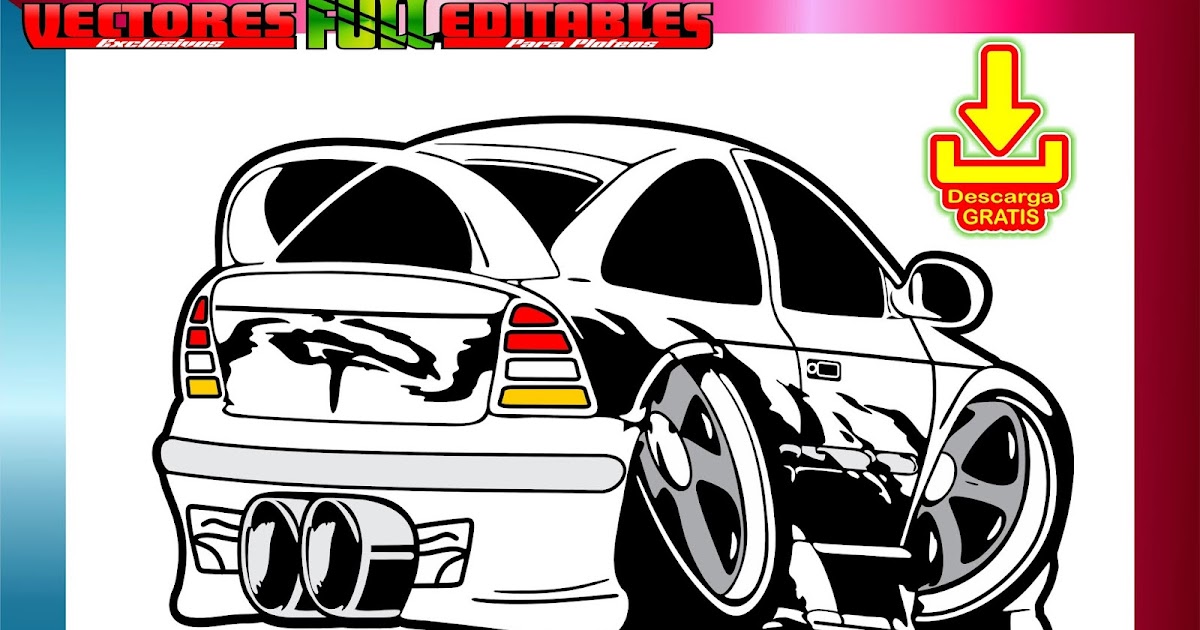 Coche deportivo Tuning Para Plotter de corte