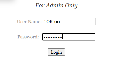 SQL Injection Authentication Bypass