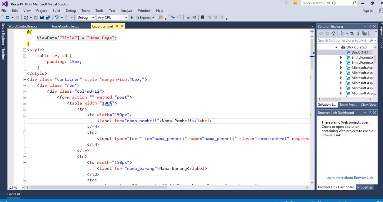 Reksagama Rabbani: UTS Visual Basic Web dengan MS. Word & Ms. Excel
