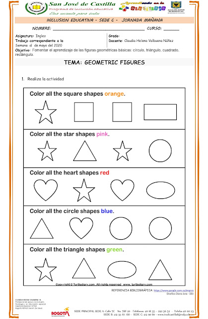 TALLER - figuras geométricas INGLES