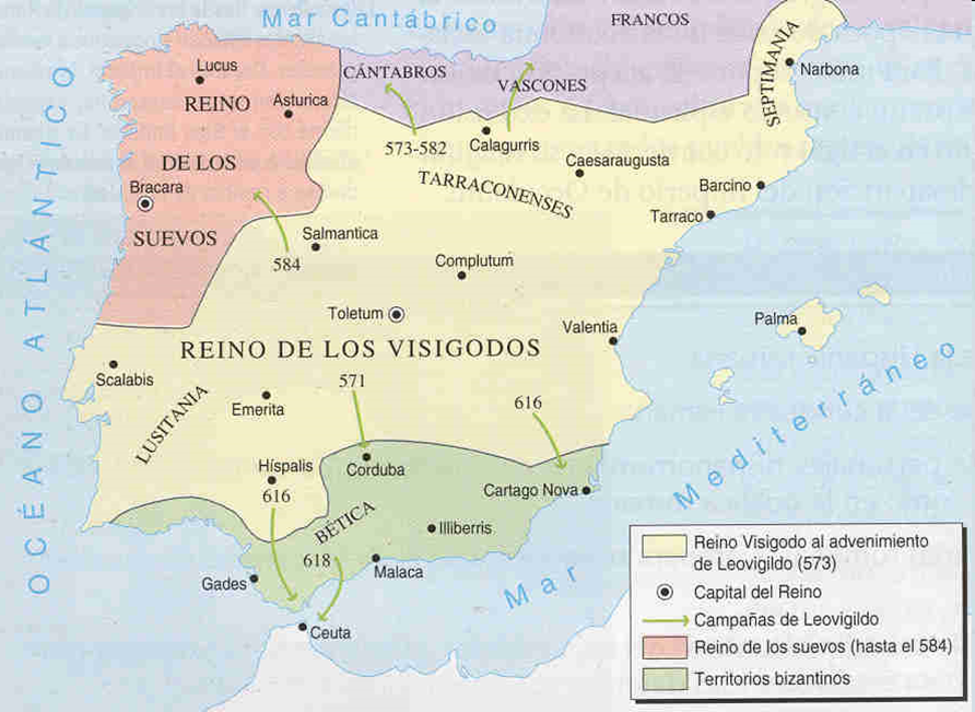 historioseando: El Reino Visigodo. Mapas.