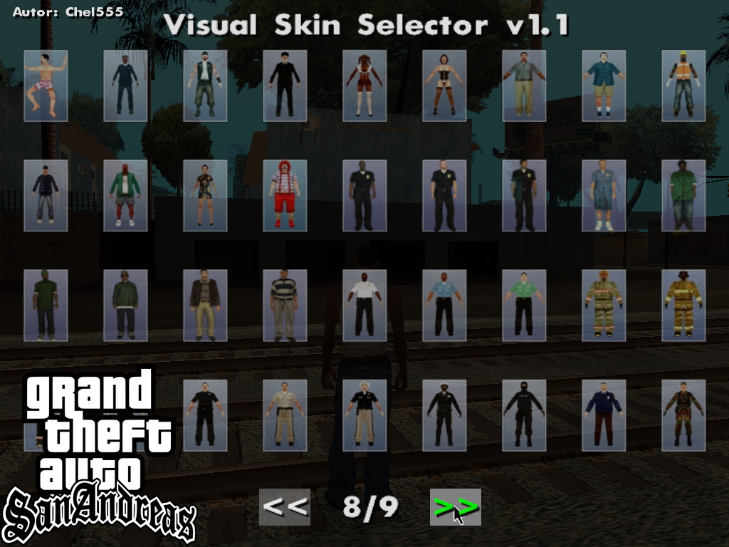 Visual Skin Selector V1.1 for GTA San Andreas - Zaeem Gaming Zone