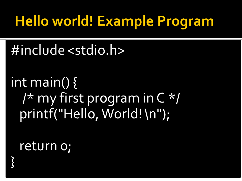 CS Basic Tutor : Activities for students: C Programming Part 3: First C ...