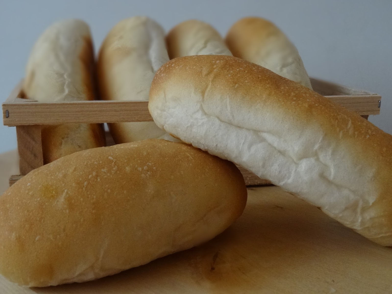 corteza y miga: Pan hot dog