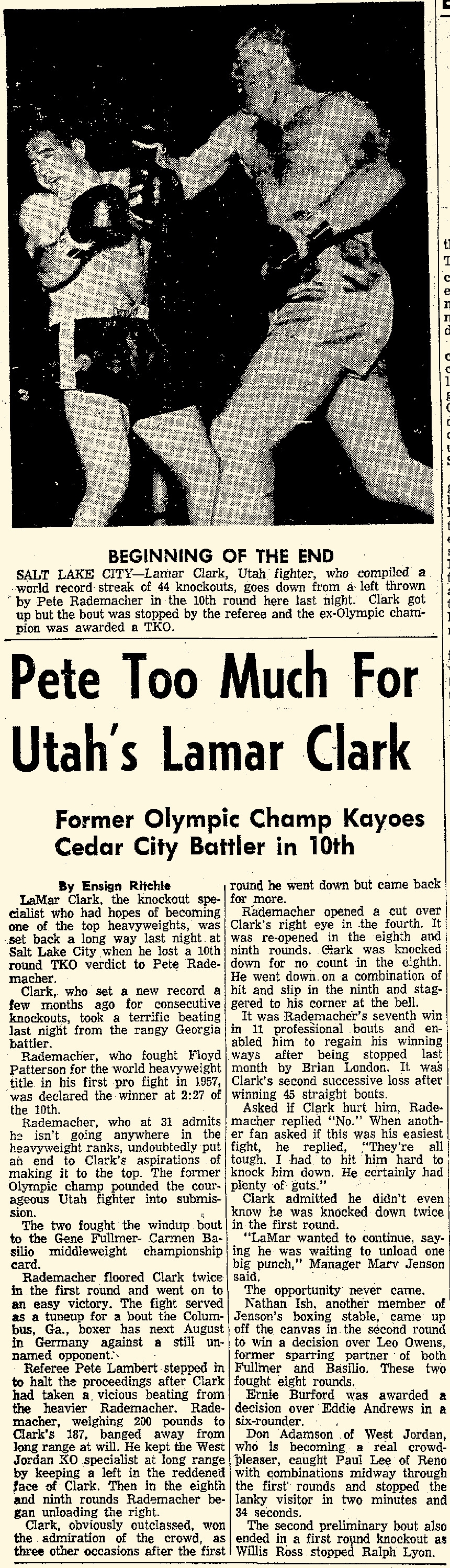 Utah MMA and Boxing : Utah's Lamar Clark went from 44 straight ...