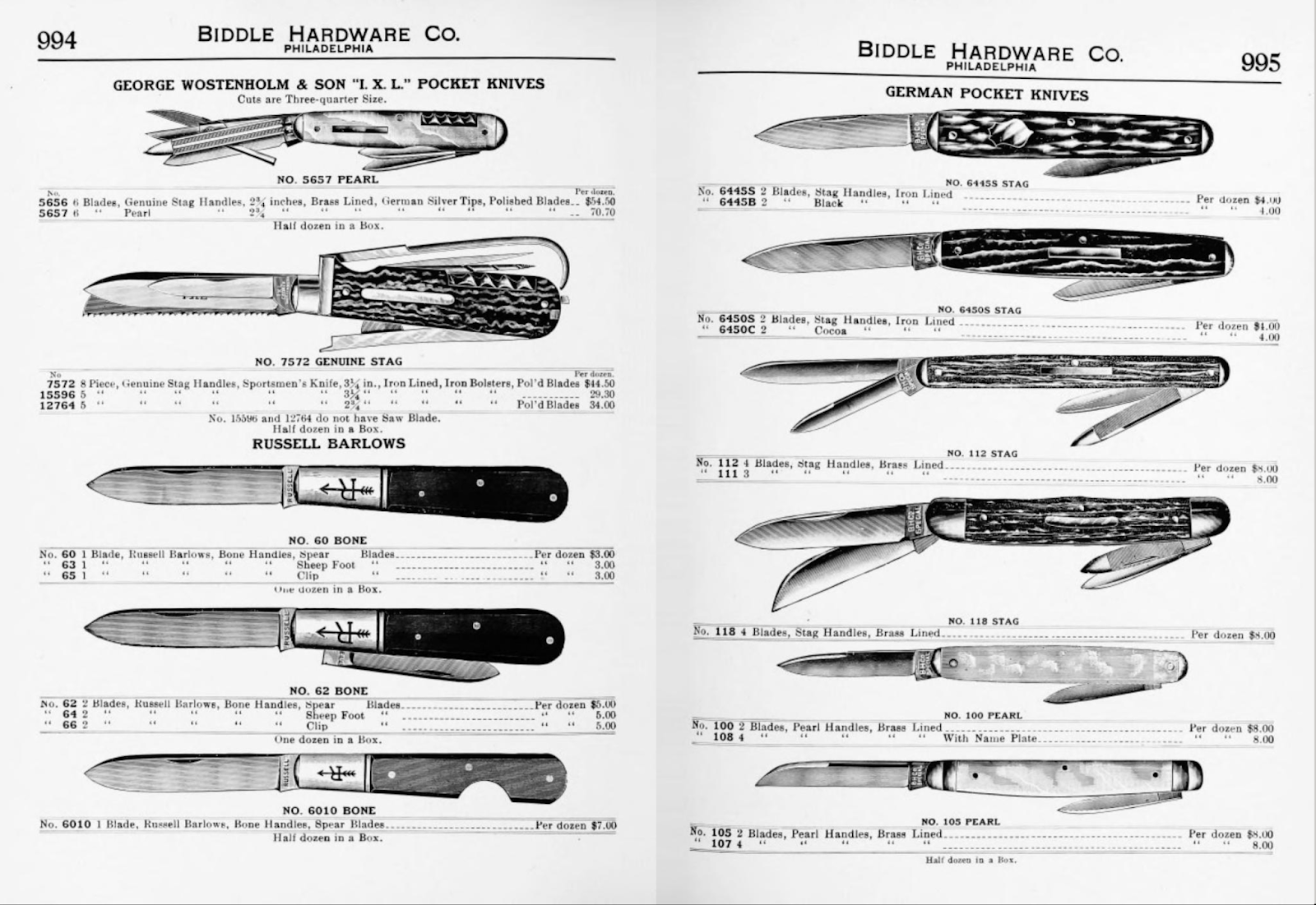 Vintage Outdoors: George Wostenholm and Sons IXL Pocket Knife Models of ...
