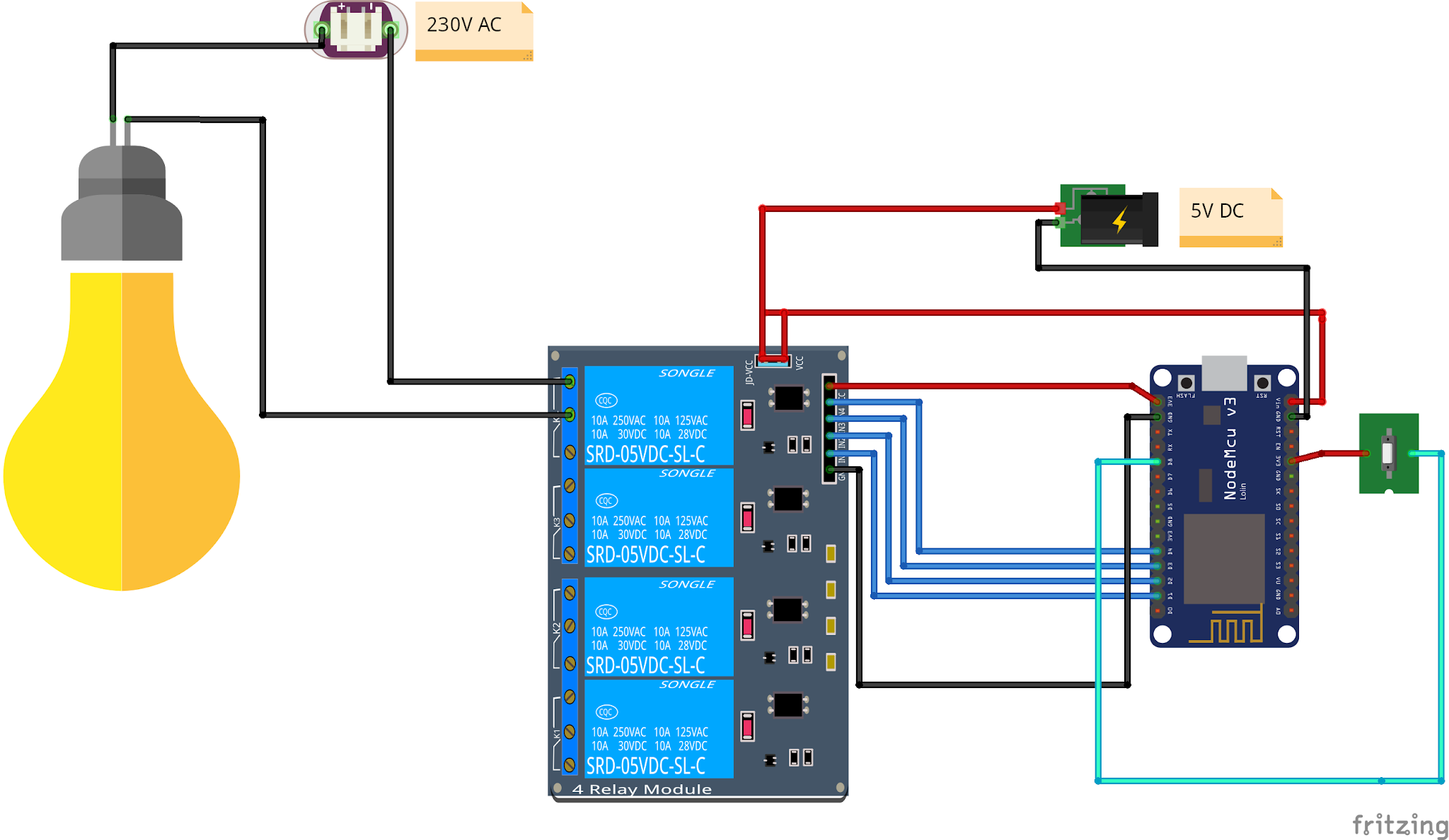 Sinric pro home automation project works with Alexa and Google Home