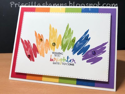 Priscilla's Papercrafts: A Rainbow Card