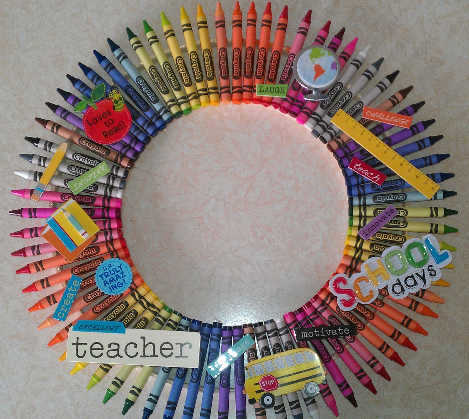 The Simple Things in Life: Gift for a Teacher: Crayon Wreath