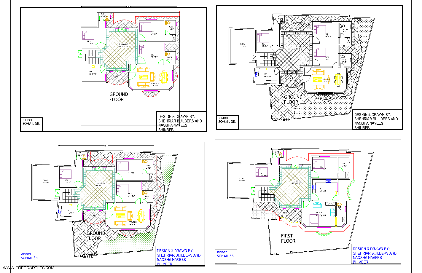 Two-Level Villa Project in a [DWG] file