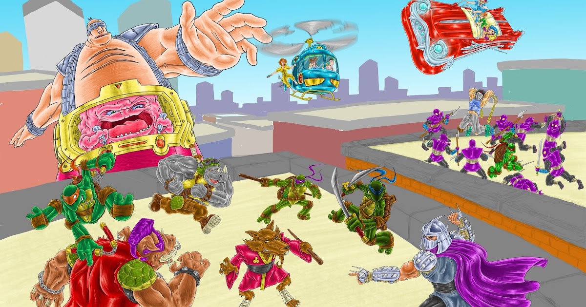 alexpascualart: land of unfinished art: TMNT rooftop scene