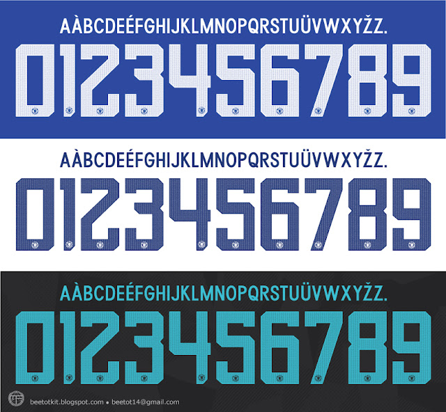 Beetot Kit: Chelsea FC 1718 Nameset Font
