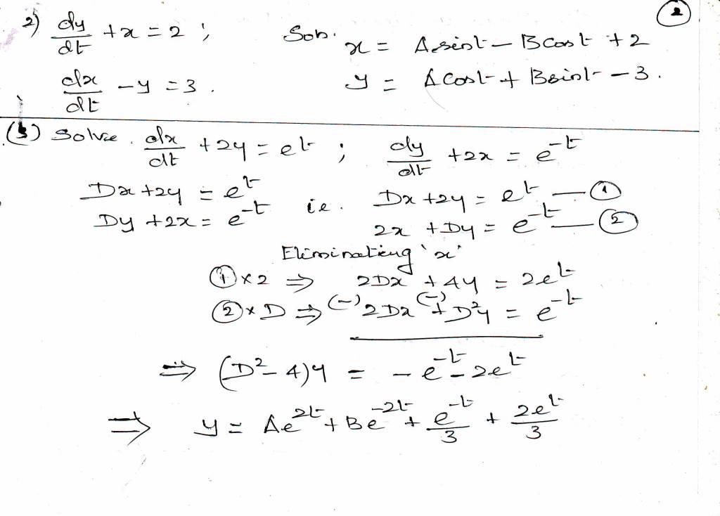 Tpgit Mathematics Simultaneous Linear Differential Equations
