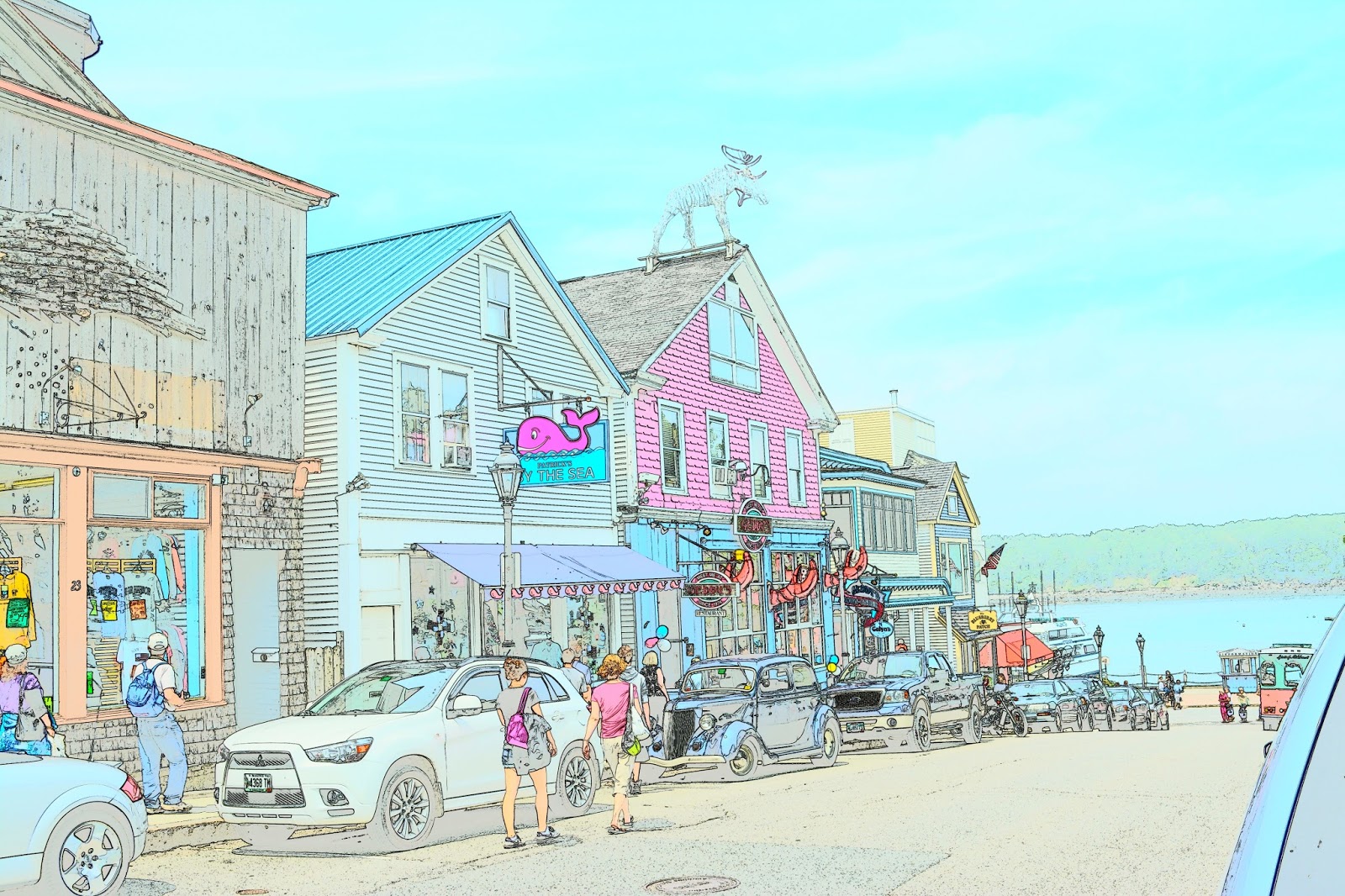 Frye Boots and Arias: Bar Harbor in Cartoon