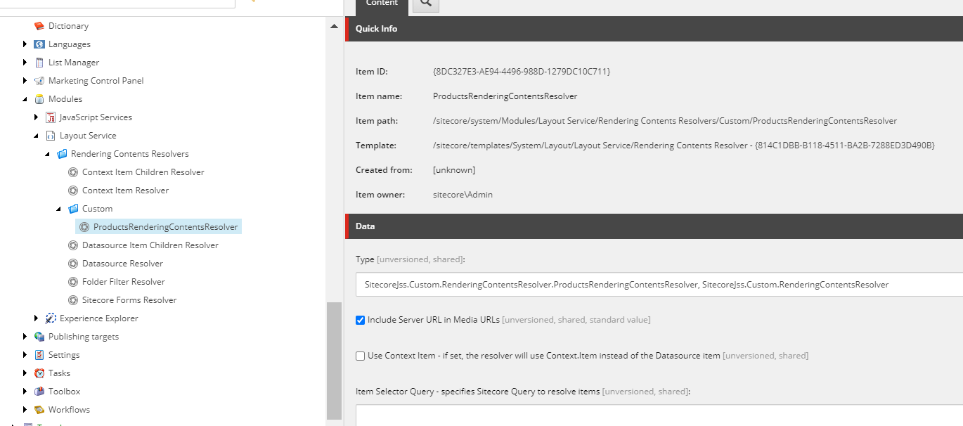 Sitecore JSS - Custom Rendering Content Resolvers