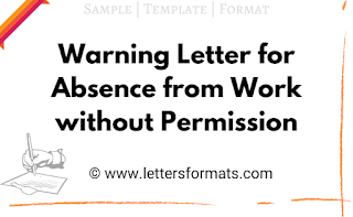 Draft Warning Letter for Absence from Work without Permission