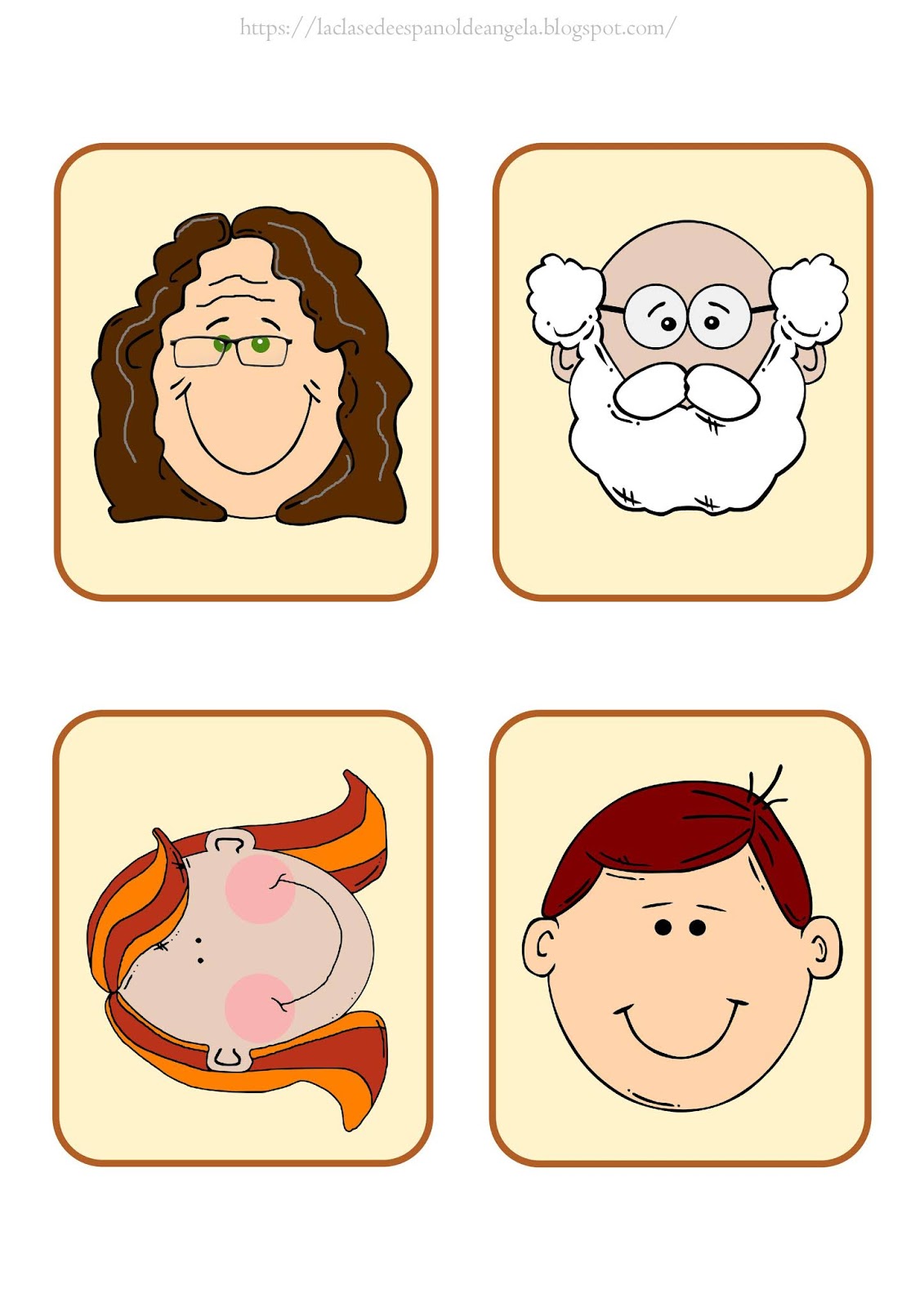 La clase de español de Ángela : Flash cards de la familia