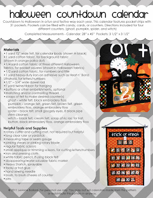 Everyday Celebrations: New Pattern - Halloween Countdown Calendar