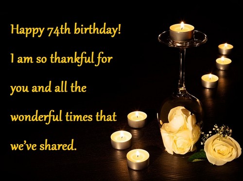 Happy 74th birthday wishes for Family and Friend with Image