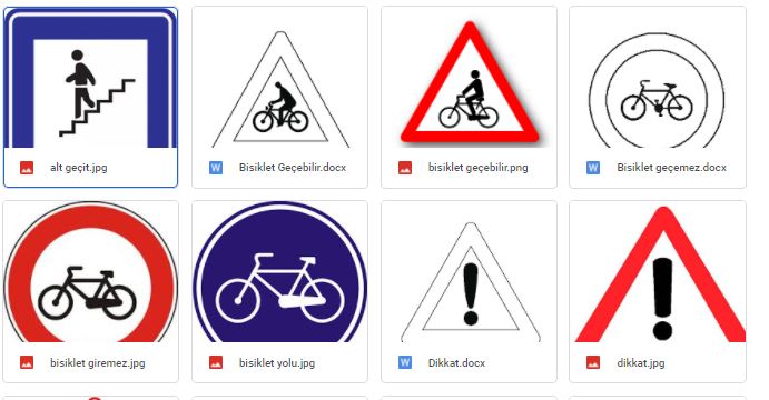Trafik İşaretleri ve Boyama Sayfaları