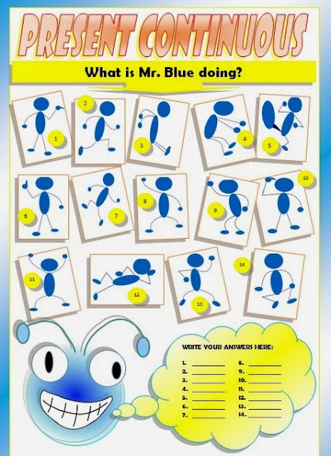 English stuff ESL: PRESENT CONTINUOUS (elementary worksheet, activities ...