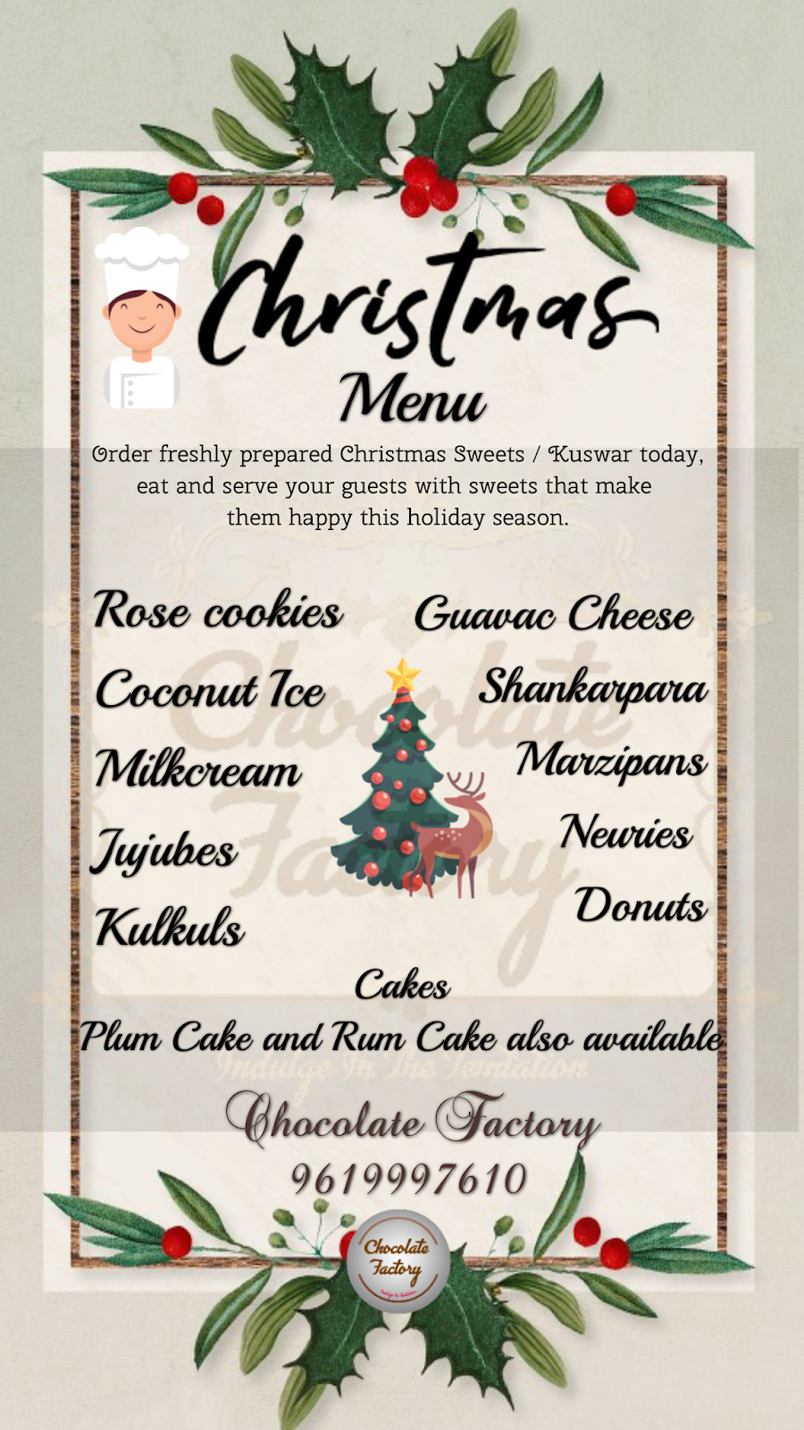 Chocolate Factory: Menu