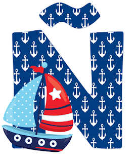 Kits imprimibles gratis : Abecedario y números Náutico