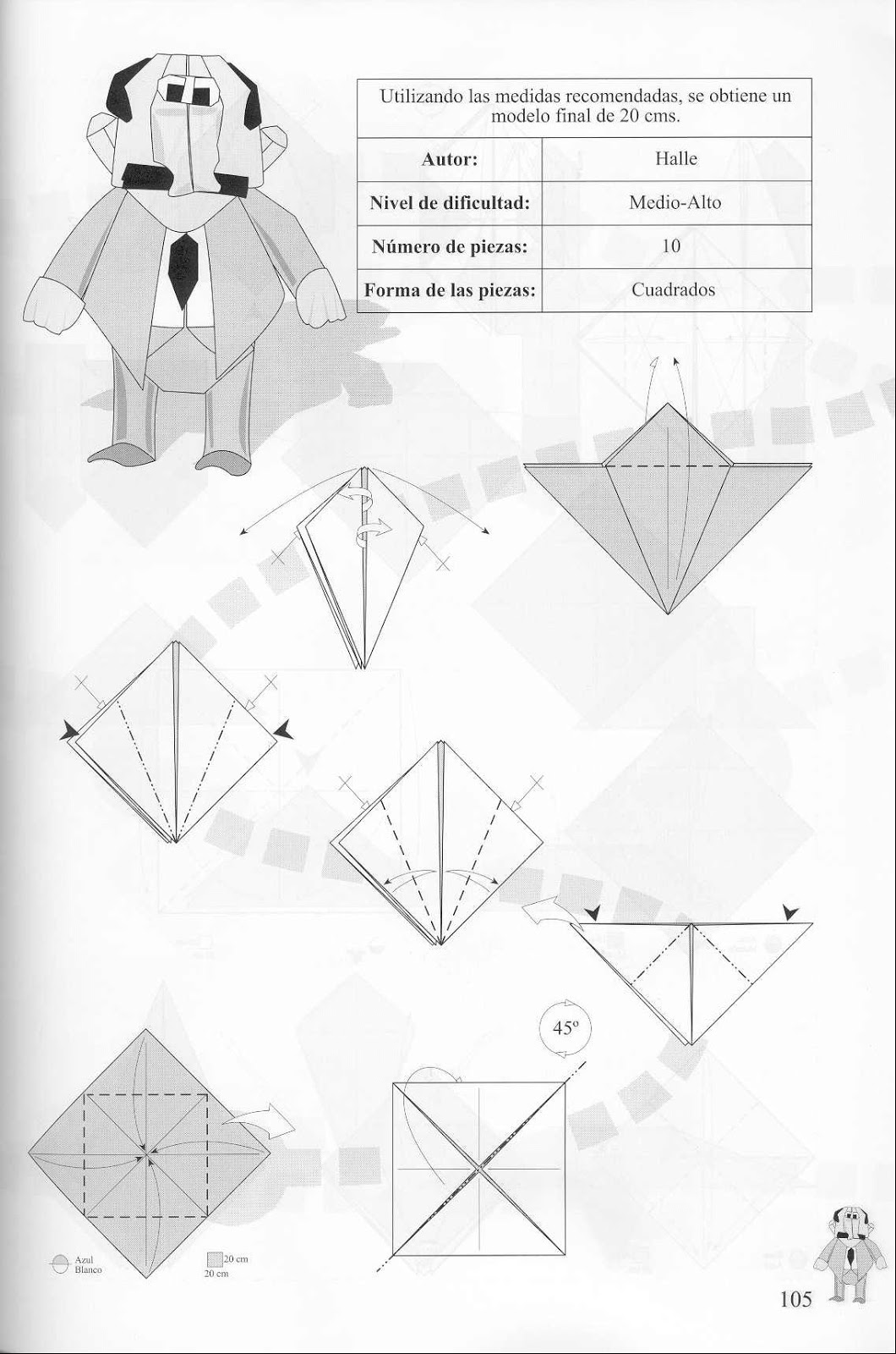 Origami Cartoon 3-Halle - Ruby Book Origami