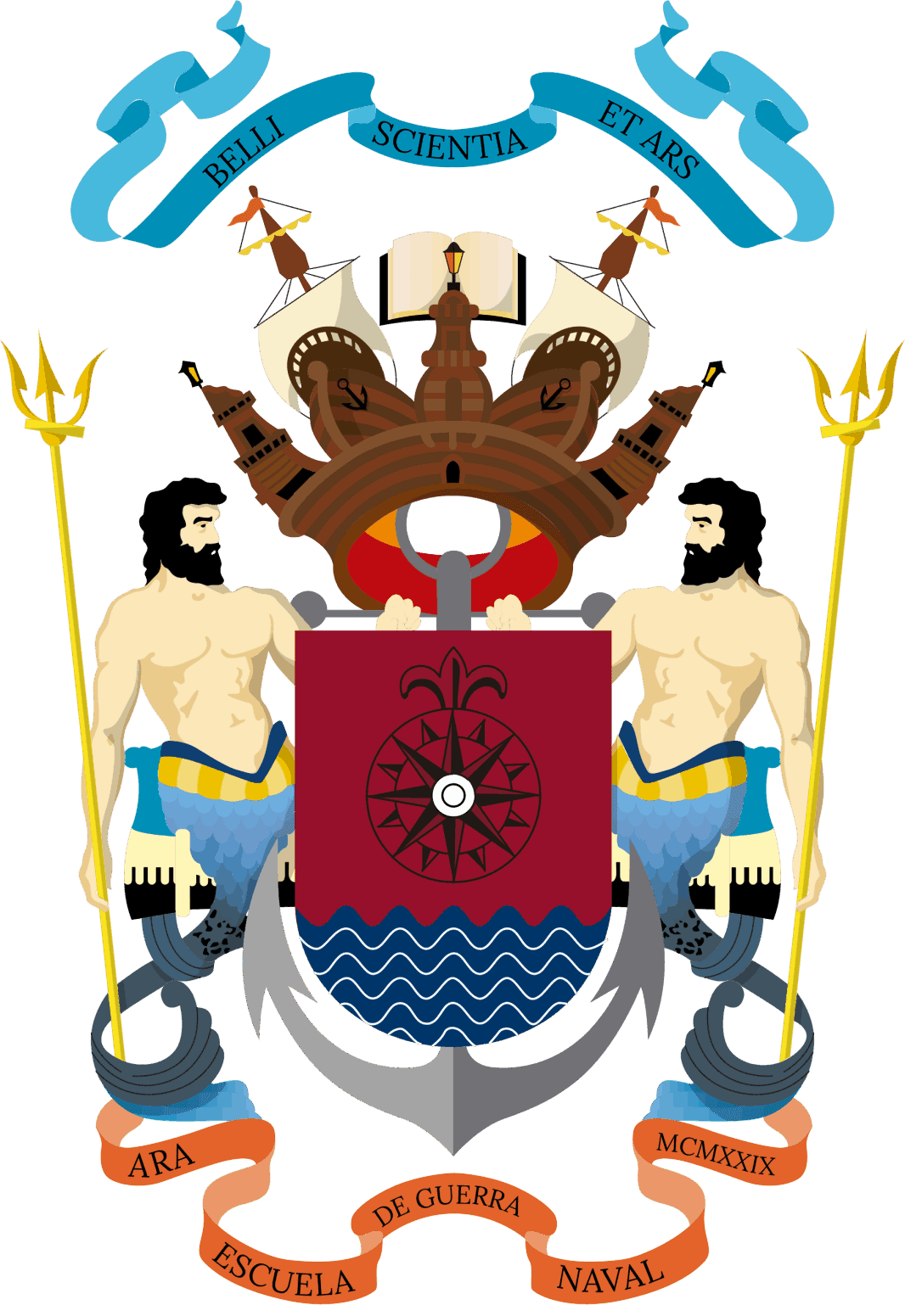 Heráldica en la Argentina: Escudo de la Escuela de Guerra Naval