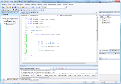 C SHARP - C#: Ejemplo Sentencia For - C#