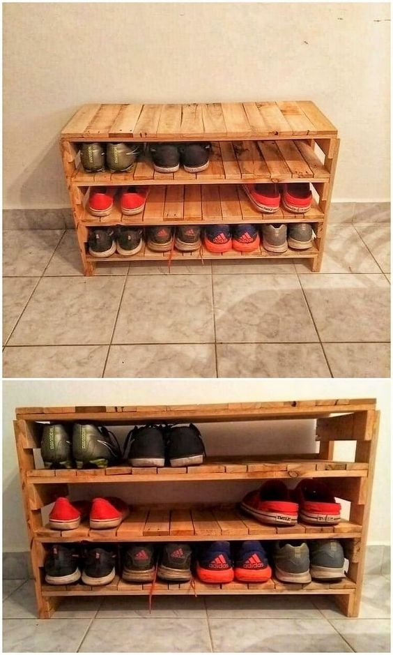 40+ Creative And Simple DIY Shoes Pallet Rack Ideas For You | ARA HOME