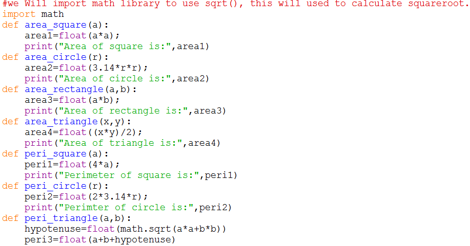 TECH GARCON: To calculate perimeter/circumference and area of shapes ...