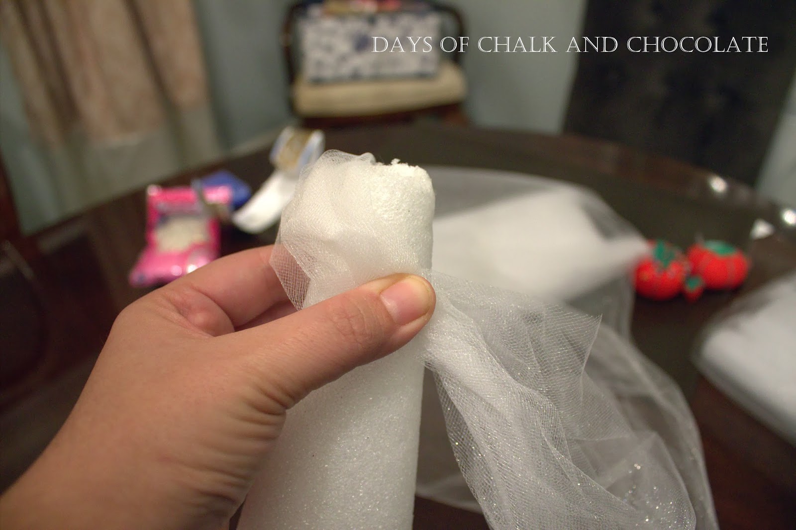 Tulle and Yarn Christmas Trees Tutorial | Days of Chalk and Chocolate