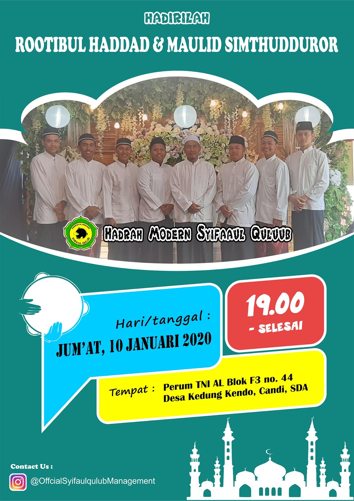 Poster Kegiatan Hadrah Modern Syifaul Qulub, Rotibul Haddad & Maulid ...