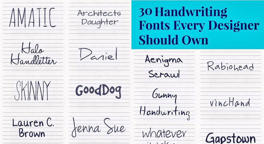 30 Handwriting Font - Adobe Free Tutorials