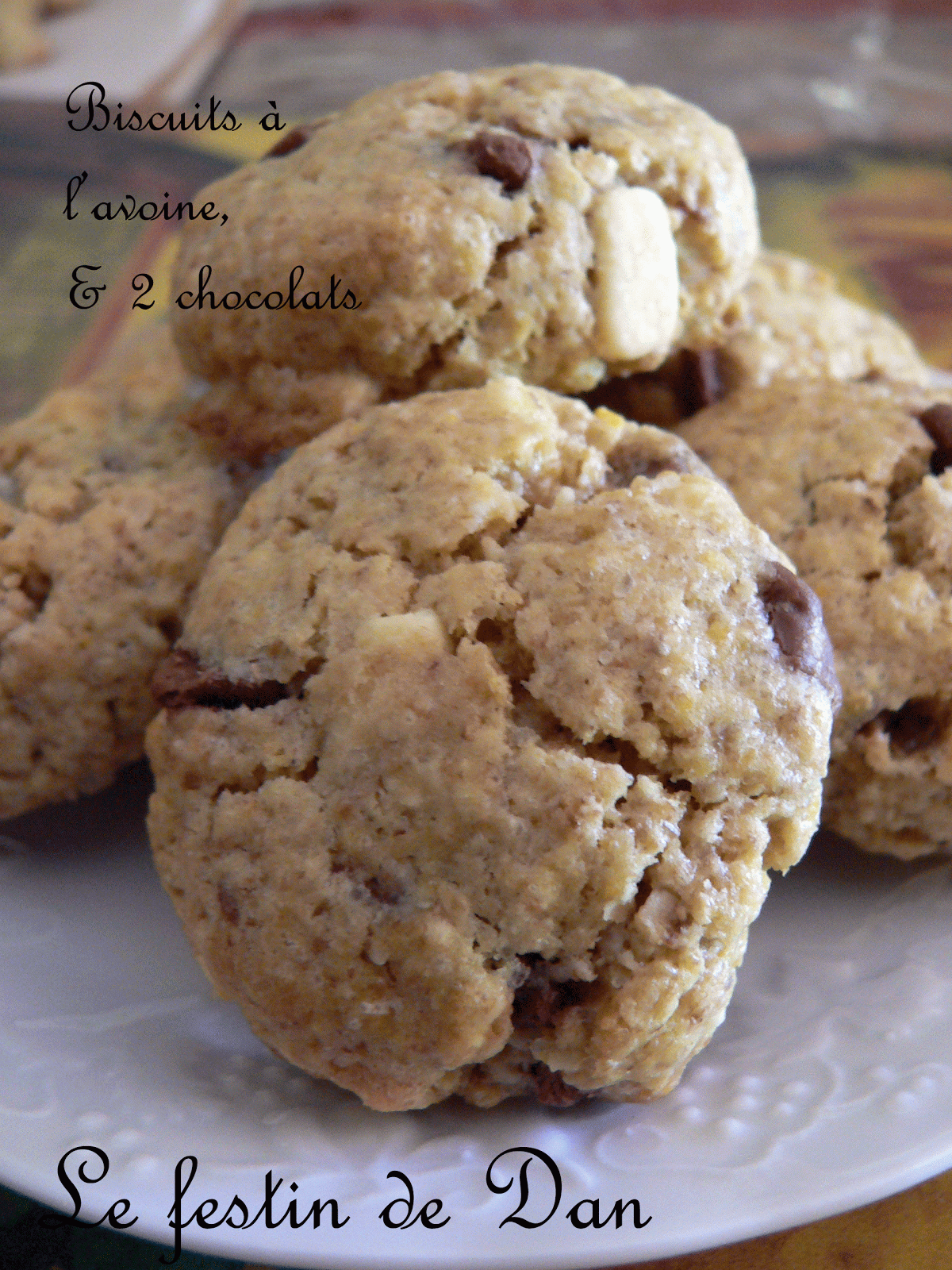 Le Festin de Dan: BISCUITS A L'AVOINE, DOUBLE CHOCOLAT